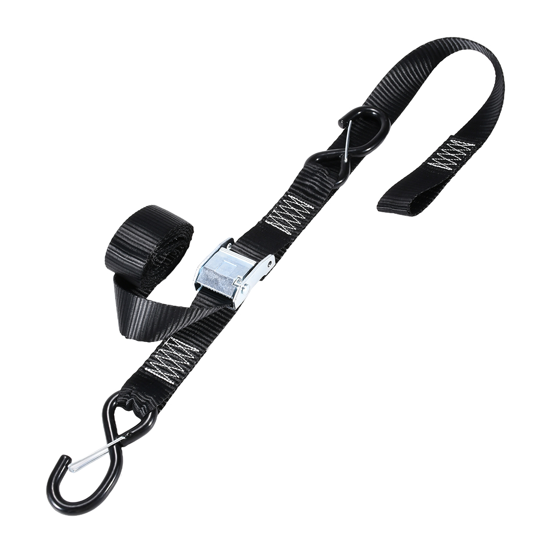1.5" Cam Buckle Motorcycle Tie Downs with Spring Loaded S-Hook 1200lbs ...