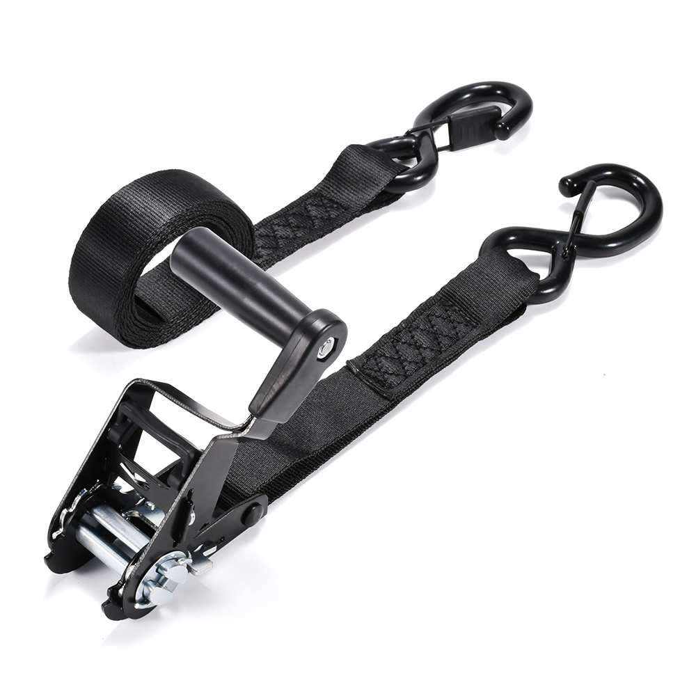 1-1/4" Semi-Open Ratchet Tie Down Strap with Spring Load S-Hook | OEM ...